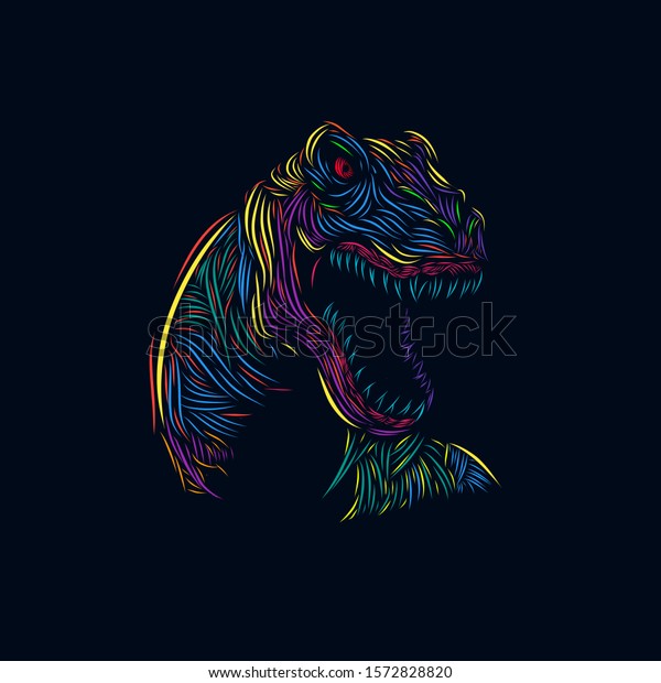 Dinosaur T Rex Line Pop Art Stock Vector (Royalty Free) 1572828820