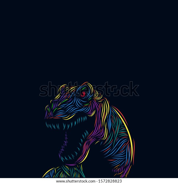 Dinosaur T Rex Line Pop Art Stock Vector (Royalty Free) 1572828823 ...