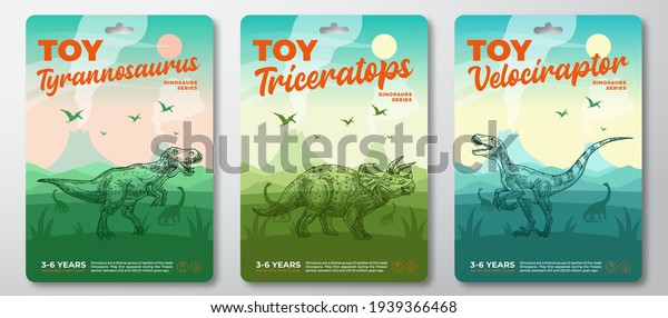 Dinosaur Toys Labels Template Set Abstract Stock Vector (Royalty Free ...