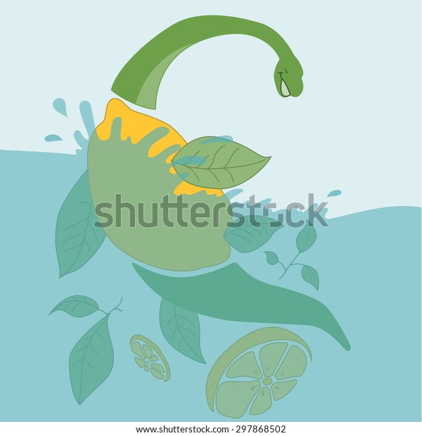 Dinosaur Water Fruit Lemon Stock Vector (Royalty Free) 297868502 ...