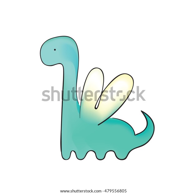 Dinosaur Wings Hand Drawing Illustration Flat: vector de stock (libre ...