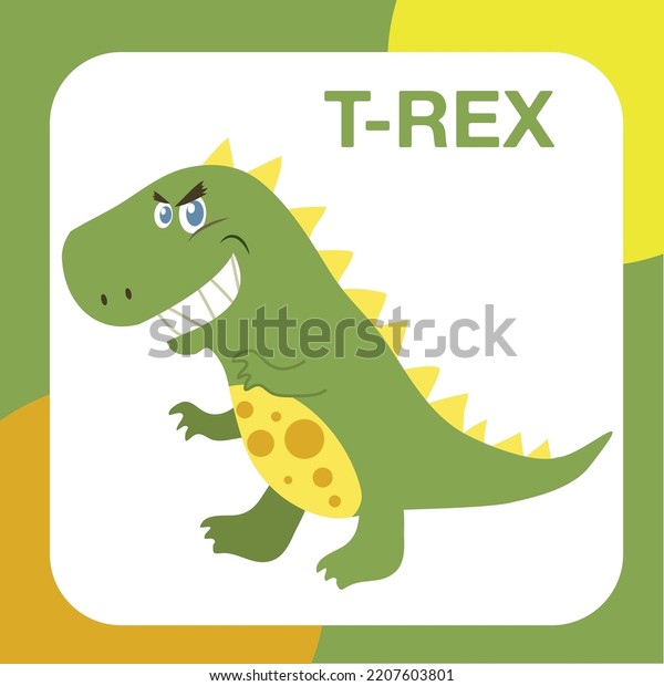 Dinosaurs Flashcard Children Cute Flashcard Children Stock Vector ...
