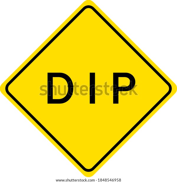 Dip Yellow Sign On White Background Stock Vector (Royalty Free) 1848546958