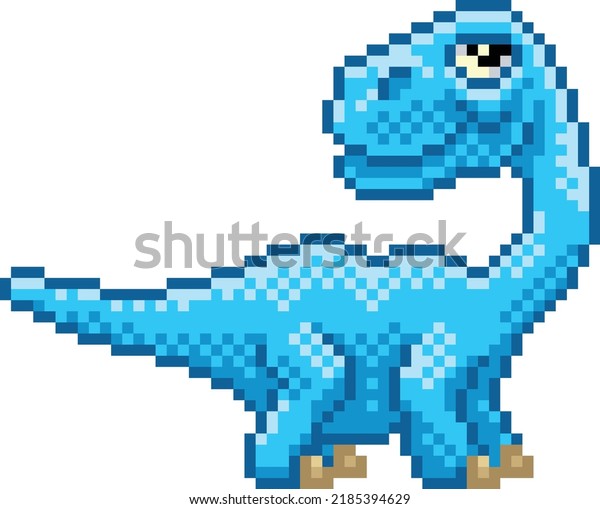 Diplodocus Brontosaurus Brachiosaurus 8 Bit Pixel: เวกเตอร์สต็อก (ปลอด ...