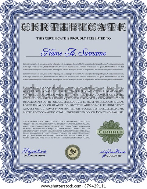 Vektor Stok Diploma Background Border Frame Excellent Design (Tanpa ...