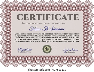 Diploma Border Frame Background Good Design Stock Vector (Royalty Free ...