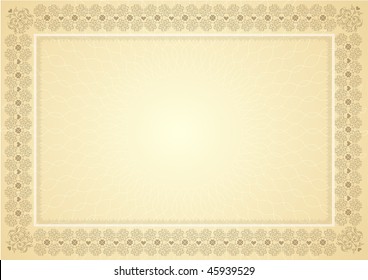 Certificate Background Calligraphic Lines Vector Illustration Stock ...