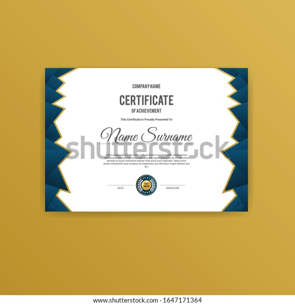 Diploma Certificate Polygonal Shapes Premium Vector Stock Vector ...