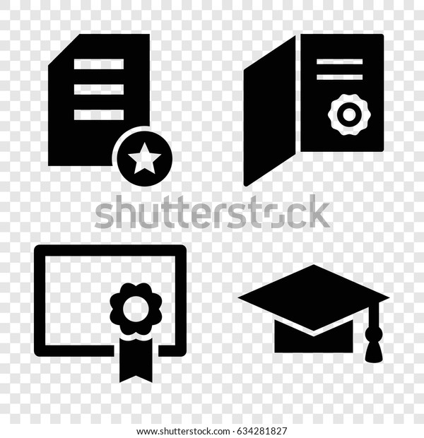 Diploma Icons Set Set 4 Diploma Stock Vector (Royalty Free) 634281827 ...
