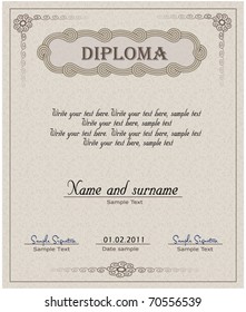 Diploma Paper Vector Certificate Template Stock Vector (Royalty Free ...