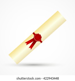 Diploma Red Seal Stock Vector (Royalty Free) 422943448