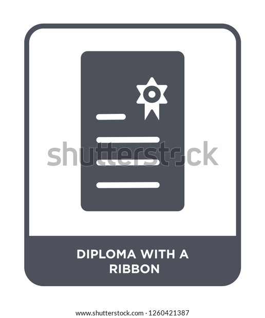 Diploma Ribbon Icon Vector On White Stock Vector (Royalty Free ...