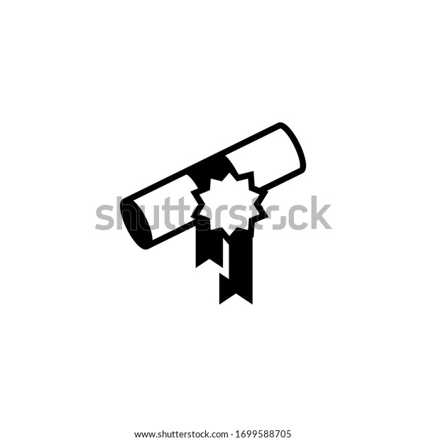 Diploma Ribbon Vector Icon Black Solid Stock Vector (Royalty Free ...