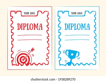 Diploma Simple Template Design Vector Stock Vector (Royalty Free ...