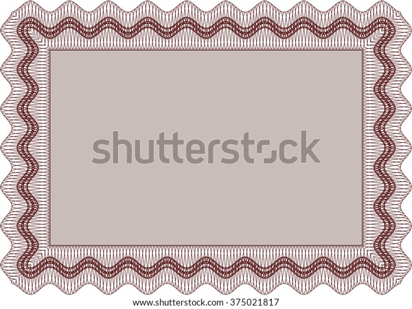 Diploma Template Border Frame Excellent Design 库存矢量图（免版税）375021817 ...