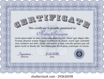 Diploma Template Customizable Easy Edit Change Stock Vector (Royalty ...