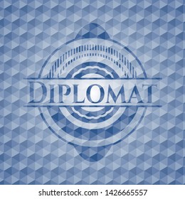 Diplomat Blue Emblem Geometric Pattern Background Stock Vector (Royalty ...