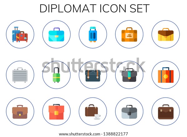 Diplomat Icon Set 15 Flat Diplomat Stock Vector (Royalty Free ...