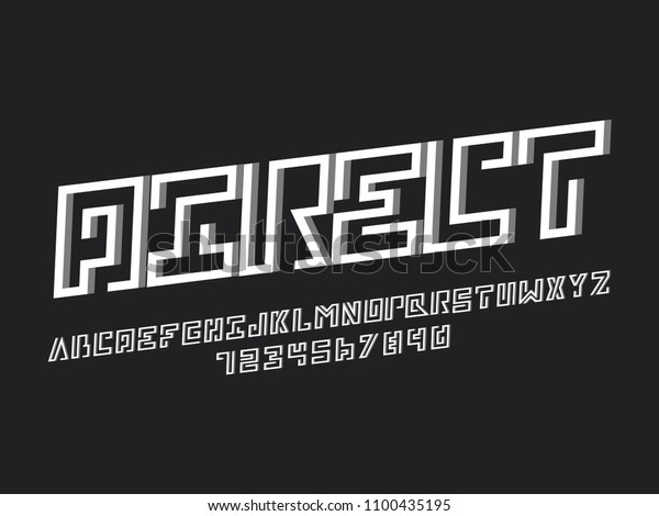Direct Font Vector Alphabet Letters Numbers 库存矢量图（免版税）1100435195 ...