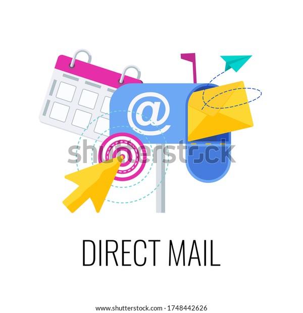 Direct Mail Icon Outbound Inbound Marketing Stock Vector (Royalty Free ...