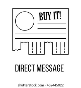 Direct Message Icon Logo Line Art: vector de stock (libre de regalías ...