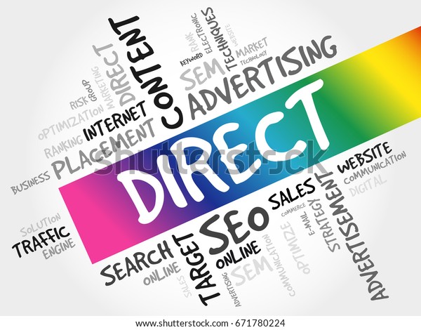 Direct Word Cloud Collage Business Concept Stock Vector (Royalty Free ...