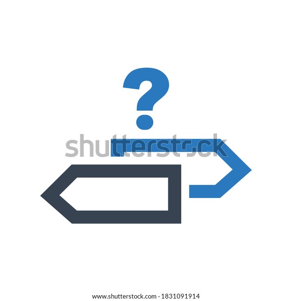 Direction Confusion Icondecisionquestion Vector Illustration Stock ...