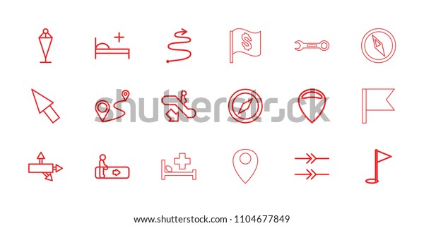 Direction Icon Collection 18 Direction Outline Stock Vector (Royalty ...