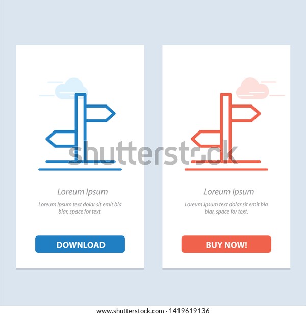 Direction Logistic Board Sign Blue Red Stock Vector (Royalty Free ...