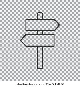 Direction Outline Icon Isolated On Transparent Stock Vector (Royalty ...