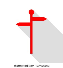 Direction Road Sign Red Icon Flat Stock Vector (Royalty Free) 539825023 ...