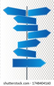 Direction Road Signs Arrows On Blue Stock Vector (Royalty Free ...