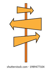 Direction Road Signs Arrows Pointer Isolated Stock Vector (Royalty Free ...