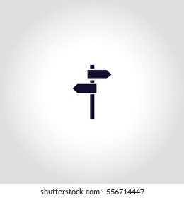 Direction Road Signs Vector Icon Stock Vector (Royalty Free) 556714447 ...