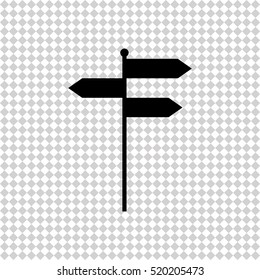 Direction Sign Black Vector Icon Stock Vector (Royalty Free) 520205473 ...