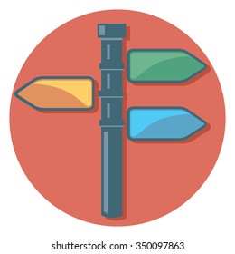 Direction Sign Circle Icon Shadow Stock Vector (Royalty Free) 350097863 ...