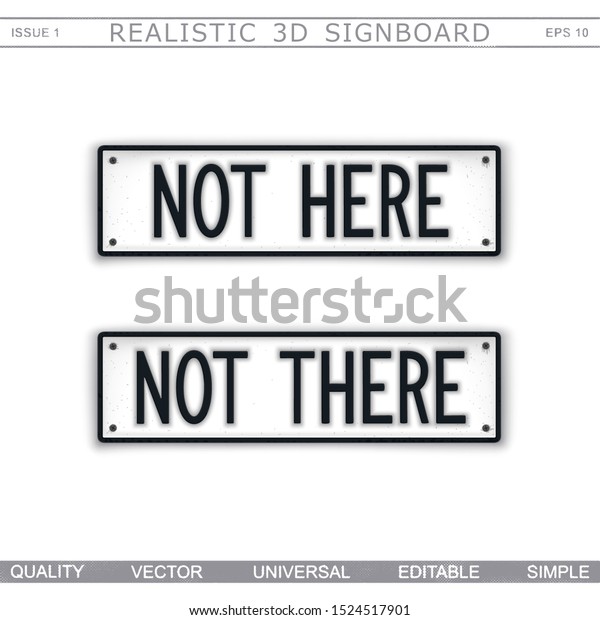 Direction Signs Not Here Not There Stock Vector (Royalty Free ...