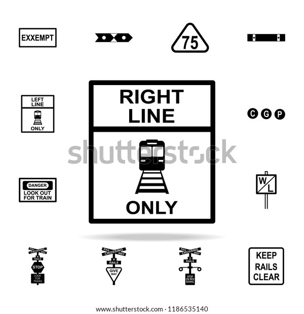 Direction Train Line Icon Railway Warnings: vector de stock (libre de ...