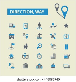 Direction Way Icons Stock Vector (Royalty Free) 448095940 | Shutterstock