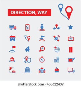 Direction Way Icons Stock Vector (Royalty Free) 458622439 | Shutterstock
