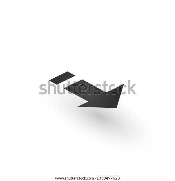 Directional 3d Arrow Icon Shadow Shows Stock Vector (Royalty Free ...