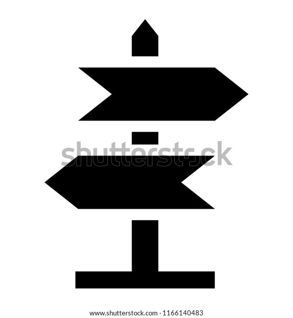 Directional Pole Signpost Icon Stock Vector (Royalty Free) 1166140483 ...