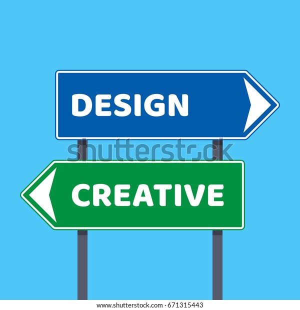 Directional Road Signs Design Creative: เวกเตอร์สต็อก (ปลอดค่าลิขสิทธิ์ ...