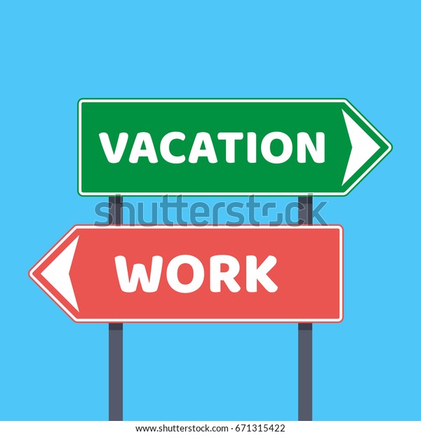 Directional Road Signs Vacation Work Stock Vector (Royalty Free ...