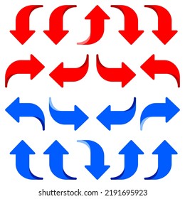 Directional Turning Arrow Icon Set Down: เวกเตอร์สต็อก (ปลอดค่า ...