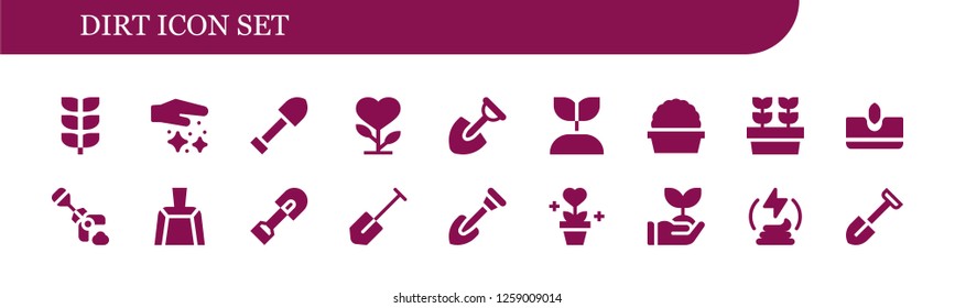 Vektor Stok Dirt Icon Set 18 Filled Dirt (Tanpa Royalti) 1259009014 ...