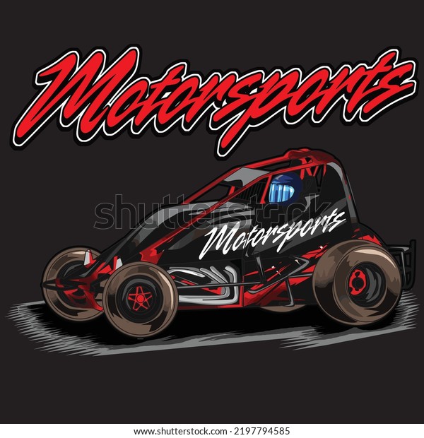 Dirt Racing Car Isolated On Black Stock Vector (Royalty Free ...