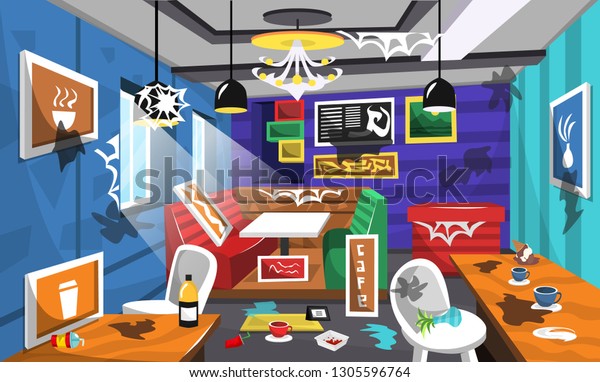 Dirty Cafe Interior Ideas Food Chair Stock Vector (Royalty Free ...