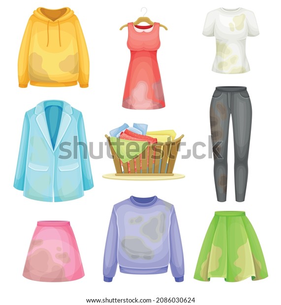 Dirty Clothes Stain Spots Laundry Vector Stock Vector (Royalty Free ...