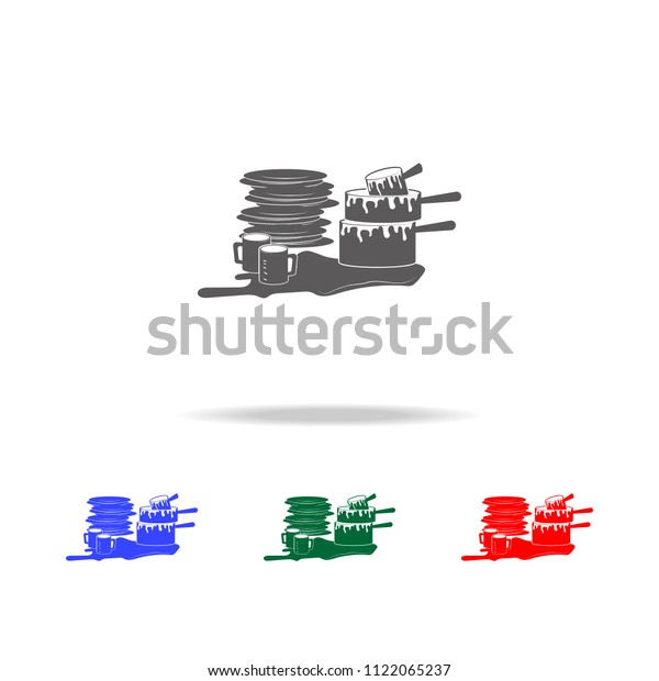 Dirty Dishes Icon Elements Psychological Disorder Stock Vector (Royalty ...